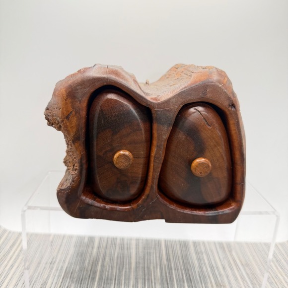 Unbranded | Accents | Vtg Hand Carved Live Edge Wood Jewelry Box 2 ...